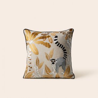 Madura Housse De Coussin Madagascar Naturel et ocre - MULTICOLORE