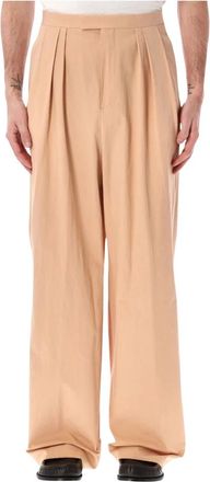 Dries Van Noten Homme, Pantalons, Orange, Taille: M Pantalon Large Pliss&eacute;