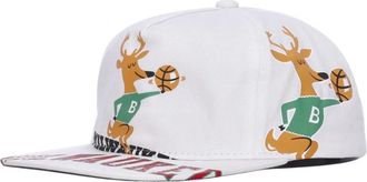Mitchell & Ness Milwaukee Bucks Flat Brim Cap - - Accessories - Herren - Wei&szlig; - ONE SIZE