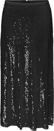 Only Onlcarin Sequins Jupe en Forme de A, Noir, L Femmes