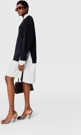 Stella McCartney Crewneck Jumper Shirt Dress, Woman, Navy, Size: XS