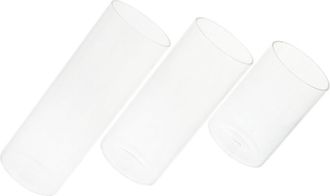 Aboofan 3 Stück Glas Kerzenhalter Windgeschützt Transparent Glaszylinder Kerzenabdeckung Für Innen Außen Tischdeko Robust Praktisch