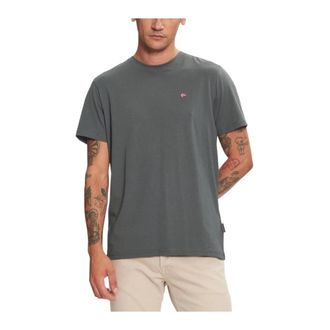 Napapijri Baumwoll-T-Shirt mit Rundhalsausschnitt und kurzen &Auml;rmeln - - Tops - Herren - Gr&uuml;n - XL