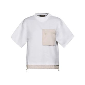 Moorer Femme, Tops, Blanc, Taille: 42 FR Samoa T-shirt