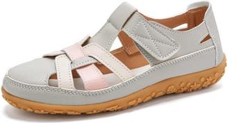 Generic Sandales orthop&eacute;diques en cuir &agrave; bout ferm&eacute; pour femme - Mocassins orthop&eacute;diques avec soutien de la vo&ucirc;te plantaire - Semelle souple - Bride de chevil