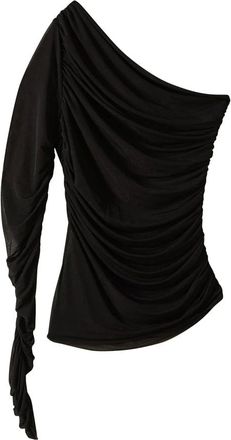 Patrizia Pepe Femme, Blouses et Chemises, Noir, Taille: 44 FR Top Stretch Une &Eacute;paule