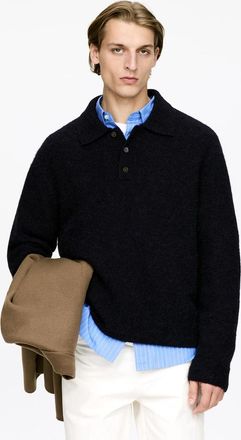 Arket Poloshirt Aus Alpakawolle Und Wolle -Blau