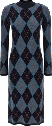 Twinset Strickkleid mit Rautenmuster - - Dresses - Damen - Mehrfarbig - S