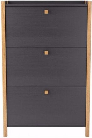 Paris Prix Paris Prix - Meuble à Chaussures 3 Compartiments Hannover 121cm Gris