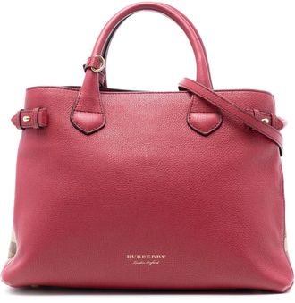 Burberry Hobo Bags - Medium Leather and House Check Banner Satchel - Gr. unisize - in Rot - f&uuml;r Damen