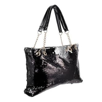 Hemobllo FRCOLOR Paquet &agrave; Main &agrave; Paillettes R&eacute;versibles avec Cha&icirc;ne Paquet Bandouli&egrave;re &agrave; Paillettes Cuir Synth&eacute;tique R&eacute;sistant &agrave; LUsure Spacieux pour Femme Sho