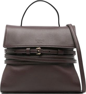 Moschino petit cabas Tie Me à boucle - Marron