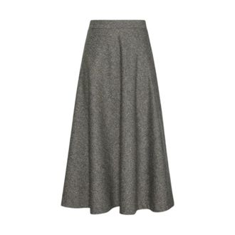 Max Mara Jupe Midi &Eacute;vas&eacute;e - Femme - Jupes - Gris - Taille: 38 FR