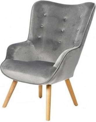 The Home Deco Factory The Home Deco Factory - Fauteuil En Velours Gris Clair Fornord
