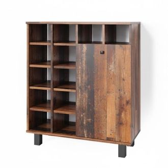 Vicco Badschrank Eiche rustikal Fynn 78x92x34 cm - W&auml;scheschrank f&uuml;r die Schmutzw&auml;sche, Zus&auml;tzlicher Stauraum f&uuml;r Handt&uuml;cher, Pflegeprodukte & Deko