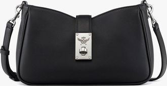 MCM Tracy Schultertasche aus Kalbsleder BLACK SUEDE CALFSKIN LEATHER
