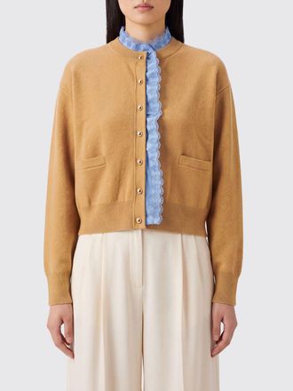 Paco Rabanne Cardigan en laine et cachemire avec empi&egrave;cements en dentelle et &eacute;paules tombantes