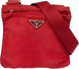 Prada Crossbody Bags - Prada Red Nylon Triangle Crossbody Side Bag - Gr. unisize - in Rot - f&uuml;r Damen