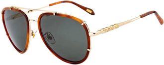 Just Cavalli unisex, Accessoires, Brun, Taille: ONE Size Lunettes de soleil aviateur &agrave; monture en m&eacute;tal