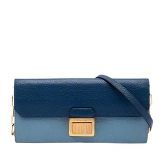 Miu Miu Pre-owned Wallet on Chain - - Pre-owned - Damen - Blau - ONE SIZE
