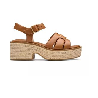 Clarks Braune Damensandale - Premium-Leder - - Shoes - Damen - Braun - 39 1/2 EU