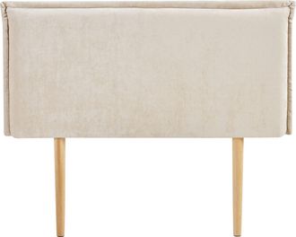 IDIMEX Kopfteil Saver mit Holzbeinen 120 cm in Cremeweiß - Polsterkopfteil aus Hochwertigem Chenille Stoff, Headboard Ideal für Einzelbetten, Bettkopfteil