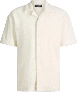 Strellson Homme, Chemises, Blanc, Taille: XL Chemise en velours avec texture diamant