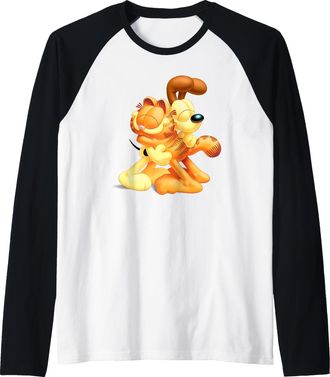 Garfield & Odie 3D Hugging Cute Cartoon Cat and Dog Raglan