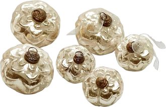 Loberon Weihnachtskugel 6er Set Xilianne, Zwei Größen, Handgefertigt & Mundgeblasen, Zeitloses Design, Weihnachten, Christbaumkugeln, Baumschmuck, Glas, Eisen