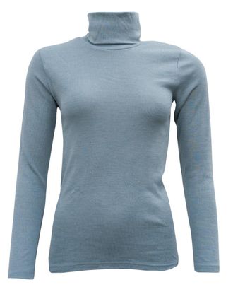 Engel Damen Rollkragen Pullover, 70% Wolle (kbT), 30% Seide (Bergblau, 38-40)