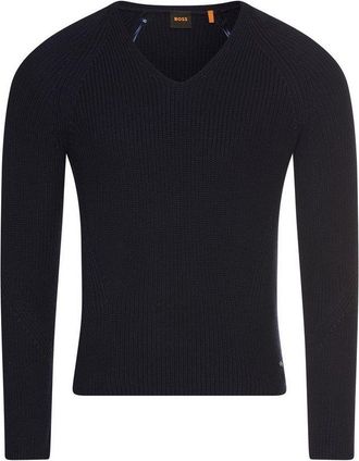 HUGO BOSS Strickpullover Fardella Premium Damenmode mit Ajouré-Details