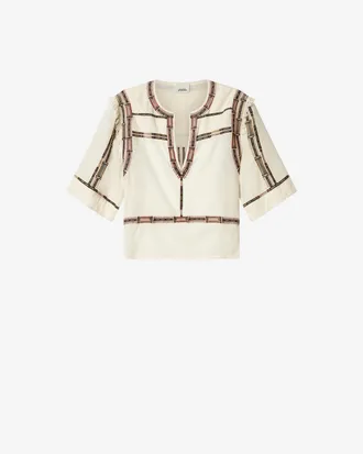 Isabel Marant Bluse Fiosa - Damen - Naturfarben - Gr&ouml;&szlig;e 34 - Isabel Marant - Sommerkollektion F&uuml;r Damen - Neue La Riviera Capsule Collection