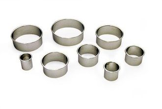 Göbel Ausstechförmchen rund gerillt - Rollrand - Edelstahl -Ø40 mm h36 mm - Hergestellt in Frankreich