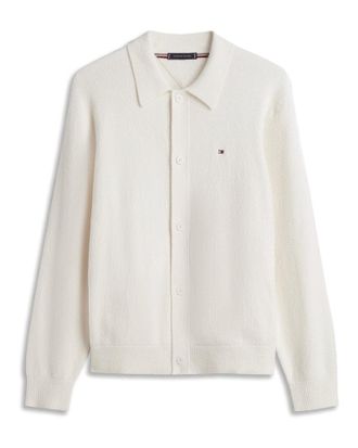 Tommy Hilfiger Strickjacke mit Textur in Polo-Style in