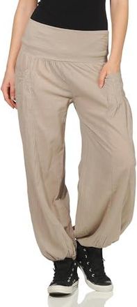 Malito more than fashion Malito Femme Pantalone n Tissu Aladin Pantalon Bouffant Baggy Boyfriend 17633 (Fango)