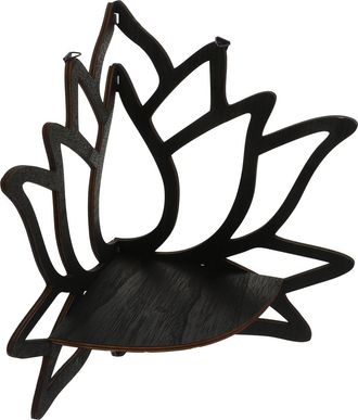 Angoily Schwebendes Holz Eckregal mit Lotusf&ouml;rmigem Hohlmuster Wandregal zur Wandmontage Multifunktional f&uuml;r Wohnzimmer und Schlafzimmer f&uuml;r Pflanzen B&uuml;cher u