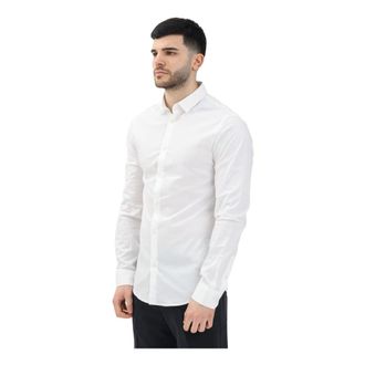 A|X Armani Exchange Wei&szlig;es Hemd mit Logo-Stickerei - - Shirts - Herren - Wei&szlig; - 2XL