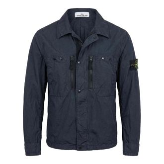 Stone Island Homme, Vestes, Bleu, Taille: S Garment Dyed Overshirt