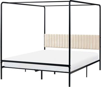 Beliani Himmelbett Metall MIRABEAU 160 x 200 cm Schwarz