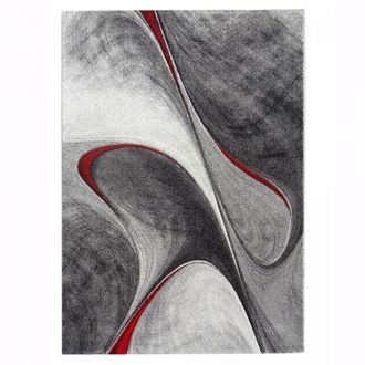 Un amour de tapis Tapis rectangle 160x230 cm bleu et gris - Tiss&eacute; en polypropyl&egrave;ne - Antistatique et hydrofuge - Motif g&eacute;om&eacute;trique moderne - Unamourdetapis