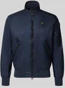 Blauer Jacke mit Rei&szlig;verschlusstaschen Modell Brahms