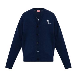 Kenzo Homme, Pulls, Bleu, Taille: L Logo Cardigan