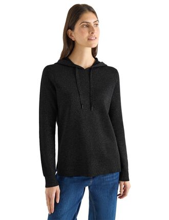 Cecil Jacquard Hoodie mit Glitzer Black XXL