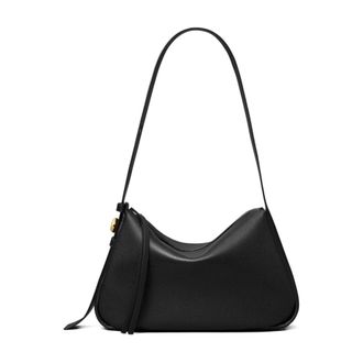 Tory Burch Schwarze Leder-Schultertasche mit Rei&szlig;verschluss - - Bags - Damen - Schwarzk - ONE SIZE