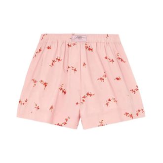 Ganni Bedruckte Stretch-Baumwollshorts - - Shorts - Damen - Rosa - S