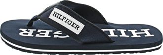 Tommy Hilfiger Herren Flip Flops Patch Hilfiger Beach Sandal Zehentrenner, Blau (Desert Sky), 40