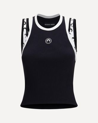 Marine Serre Layered cotton Jersey Tank Top Female M