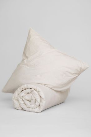 Mela unisex vegan Bettw&auml;scheset Majuli Birke/Naturwei&Atilde;Y Gestreift