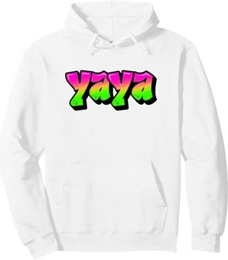 BDAZ Yaya Graffiti Personalisierter Name Gr&uuml;n Rosa Frauen Pullover Hoodie