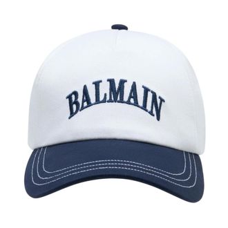 Balmain Homme, Accessoires, Multicolore, Taille: ONE Size Casquette Bicolore en Coton